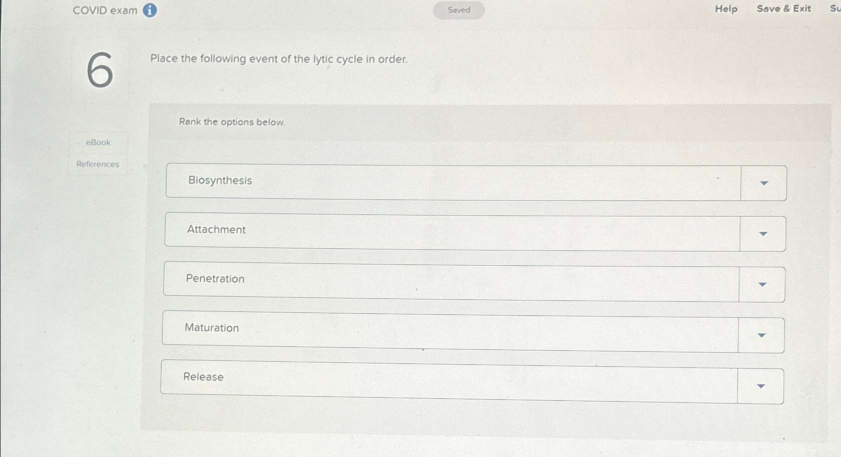 Solved COVID exam (i)HelpSove & ExitSuPlace the following | Chegg.com