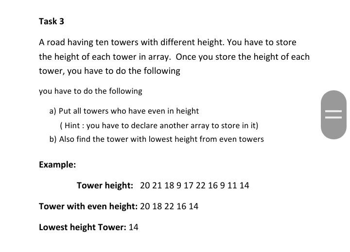 Solved A road having ten towers with different height. You | Chegg.com