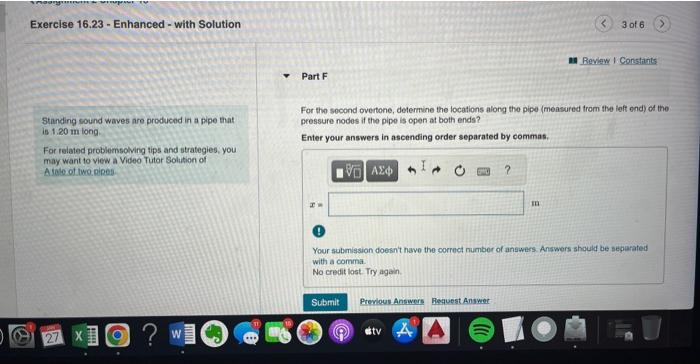 Solved Standing sound waves are produced in a pipe that For | Chegg.com