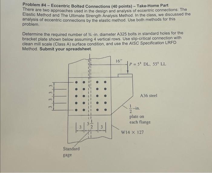 Solved Problem \#4 - Eccentric Bolted Connections ( 40 | Chegg.com