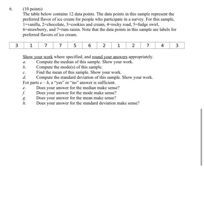 Solved ( 10 points) The table below contains 12 data points. | Chegg.com