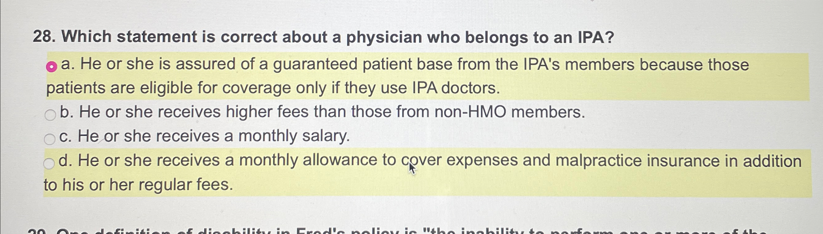 Which statement is correct about a physician who | Chegg.com
