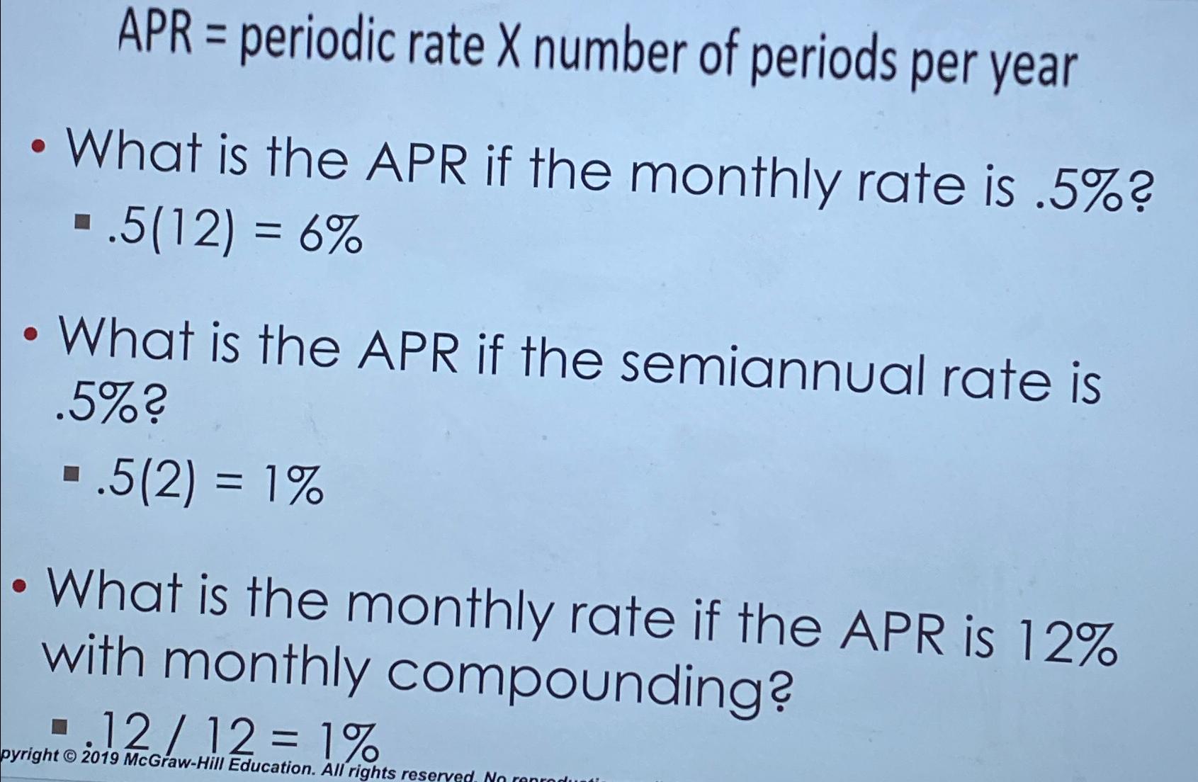 Solved APR= periodic rate x number of periods per | Chegg.com
