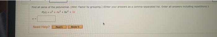 Solved Find all zeros of the polynomial. (Enter your answers | Chegg.com
