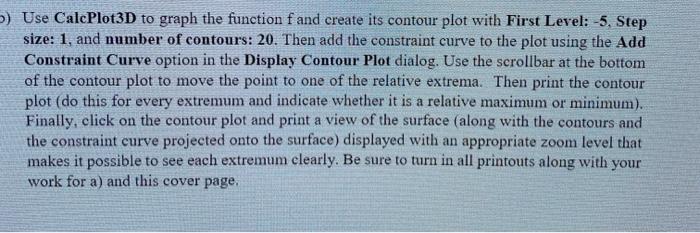 - Use CalcPlot3D to graph the function fand create | Chegg.com