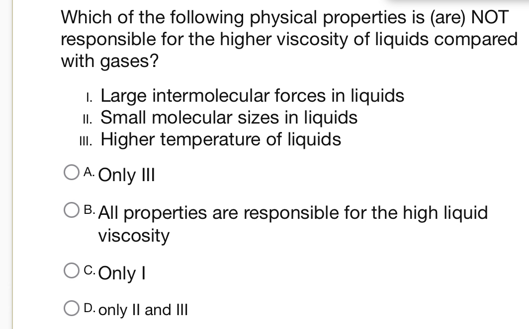 Solved Which of the following physical properties is (are) | Chegg.com