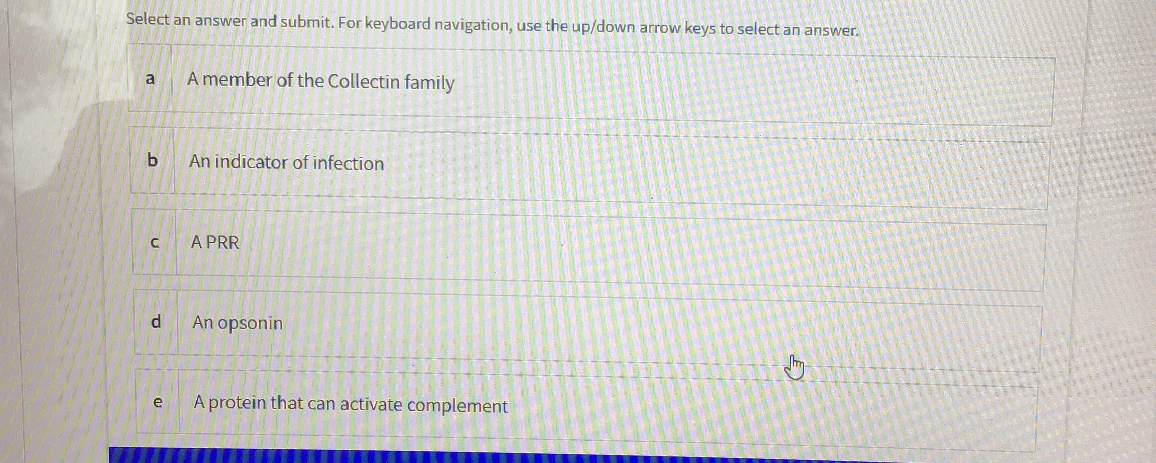 Solved Select an answer and submit. For keyboard navigation, | Chegg.com