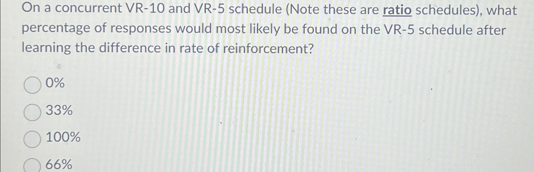 Solved On a concurrent VR-10 ﻿and VR-5 ﻿schedule (Note these | Chegg.com