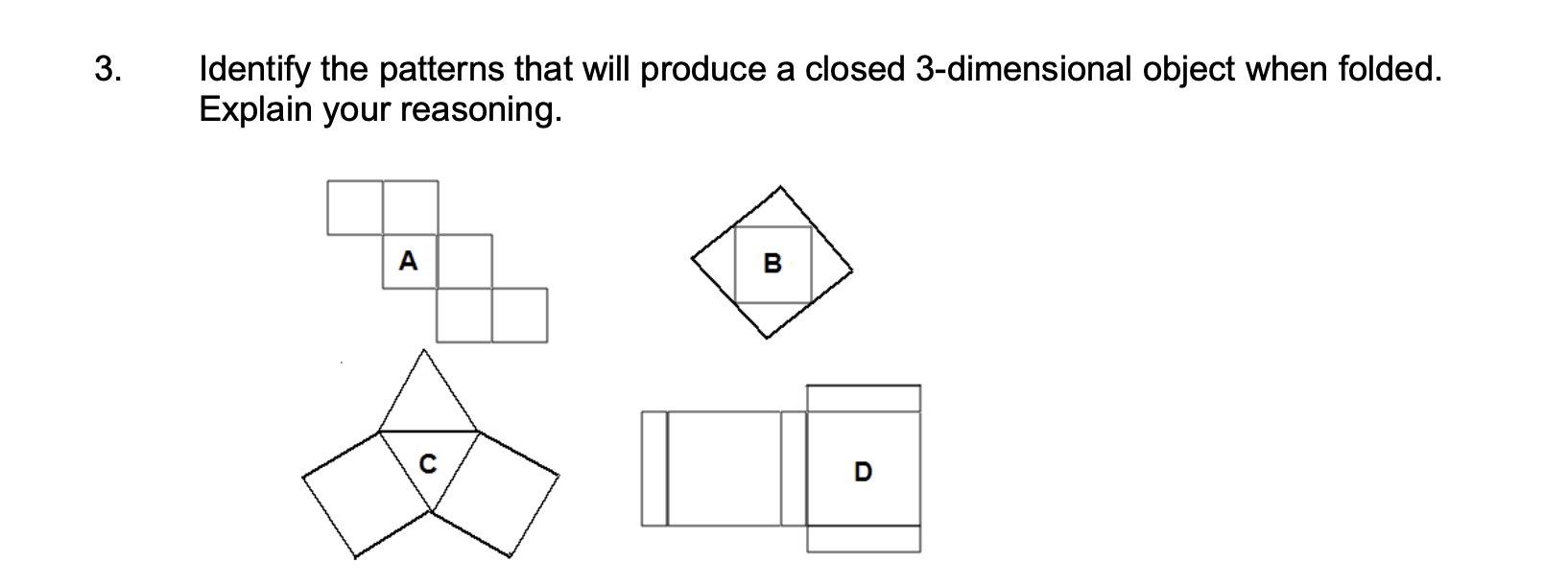Solved Identify the patterns that will produce a closed | Chegg.com