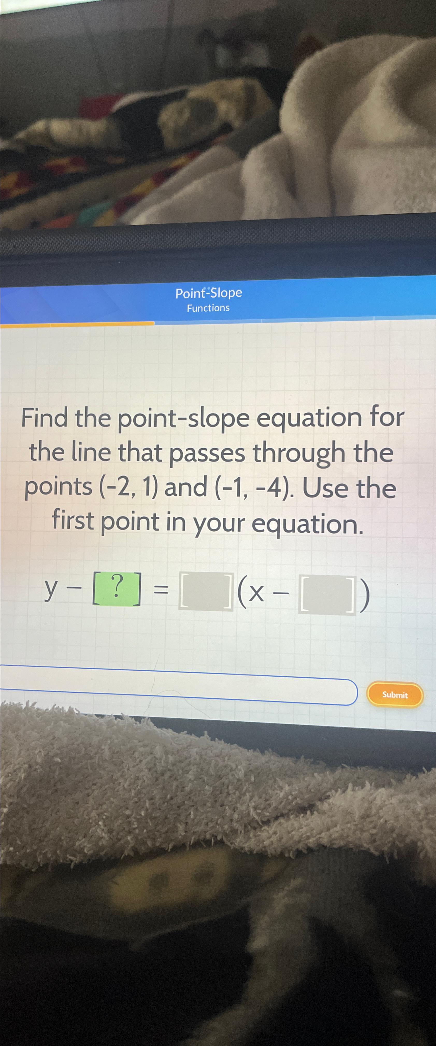 Solved Find the point-slope equation for the line that | Chegg.com