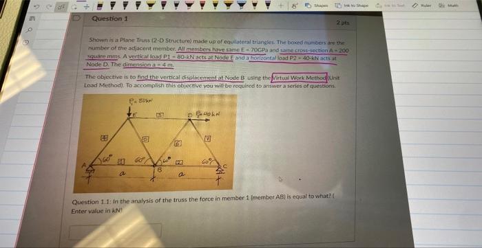 Solved Strown in a Plane Tiuss (2-D 5tructure) made up of | Chegg.com