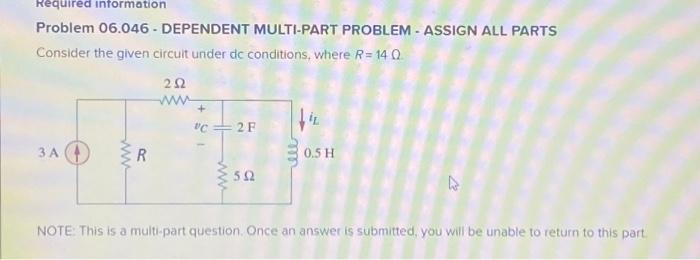 Required information Problem 06.046- DEPENDENT | Chegg.com Required information Problem 06.046- DEPENDENT | Chegg.com