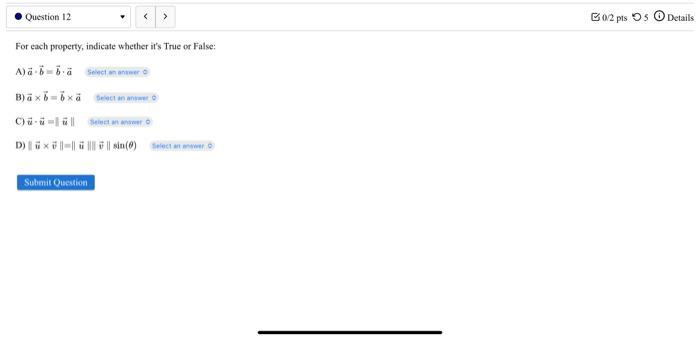 Solved For non-zero, non-parallel vectors u and v in R3, the | Chegg.com
