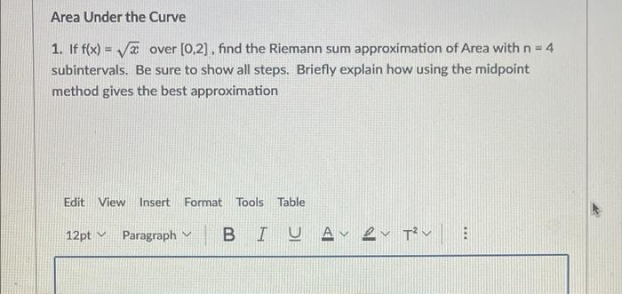 Solved 1. If f(x)=x over [0,2], find the Riemann sum | Chegg.com