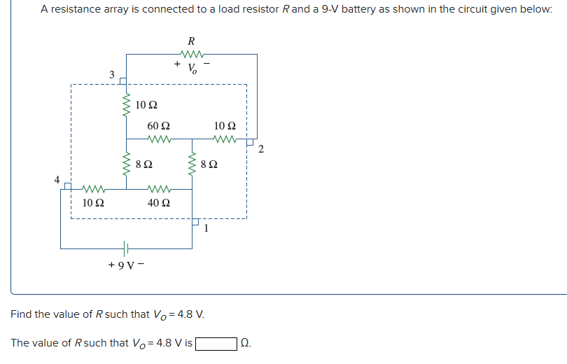 Solved A resistance array is connected to a load resistor R | Chegg.com
