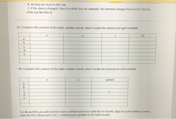 Solved Homework 3-Input/Output with Hand Trace Tables Please | Chegg.com