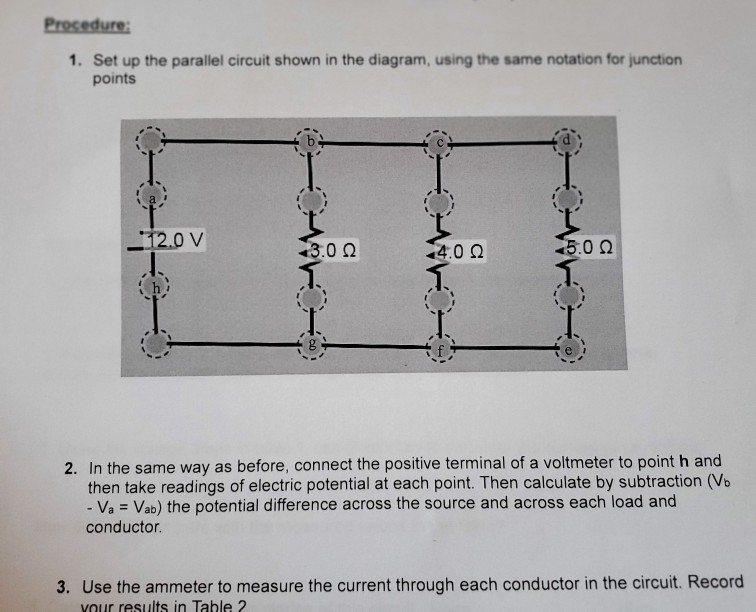 Solved Procedure: 1. Set up the parallel circuit shown in | Chegg.com