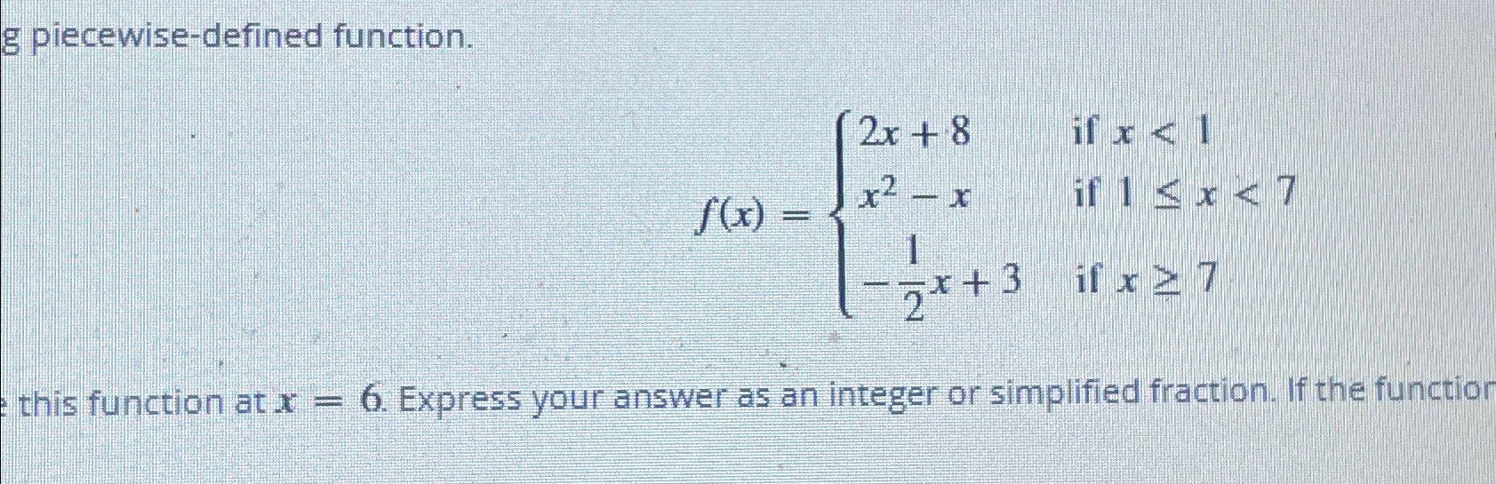 Solved g piecewise-defined | Chegg.com