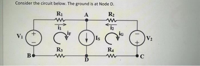 Solved Consider the circuit below. The ground is at Node | Chegg.com