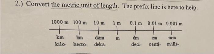 Solved Convert the metric unit of length. The prefix line is | Chegg.com