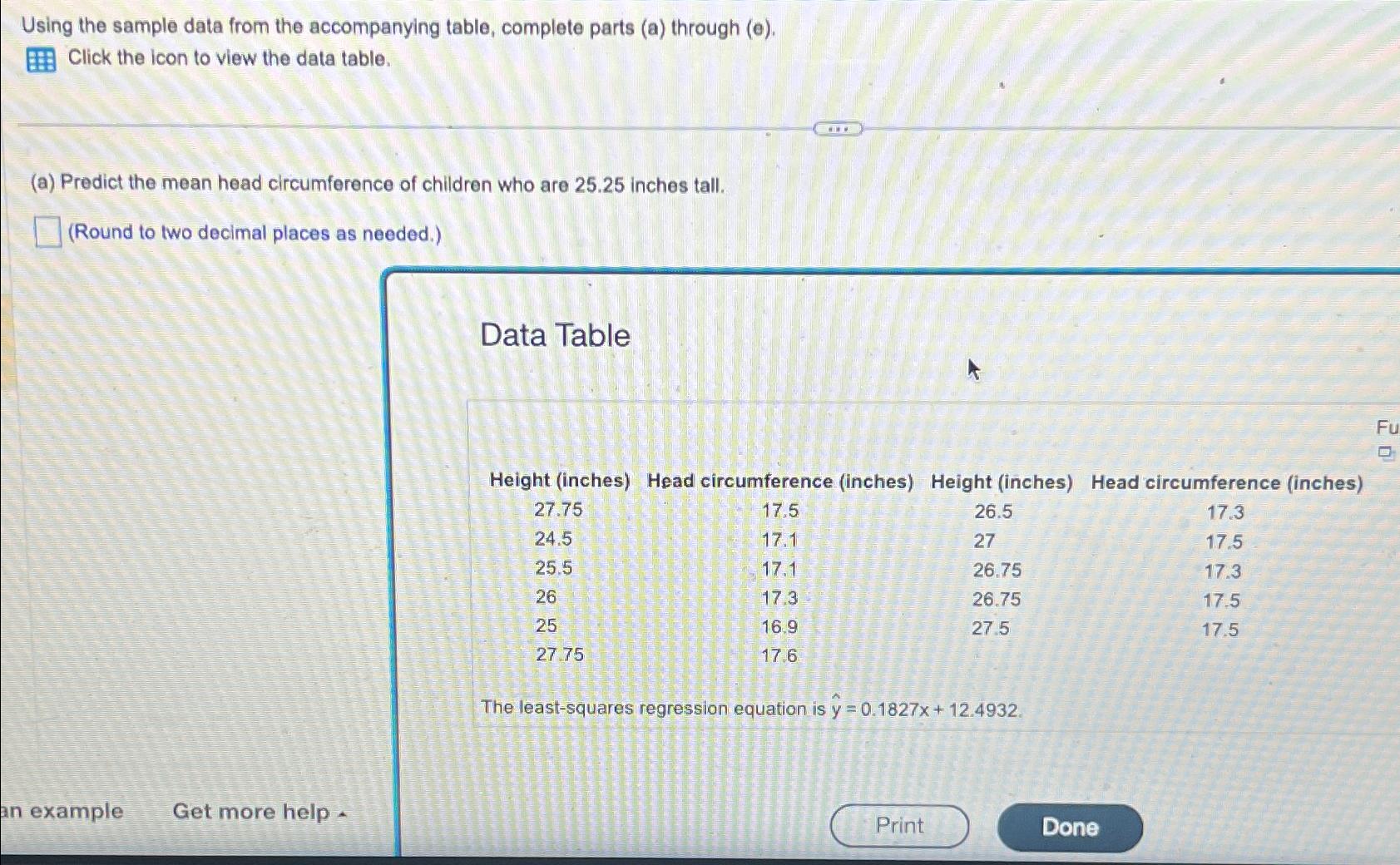 Solved Using the sample data from the accompanying table, | Chegg.com