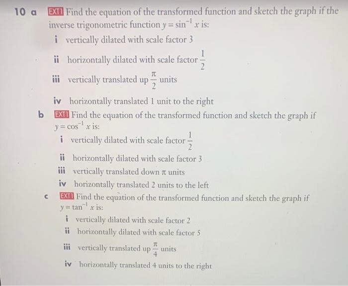 Solved inverse trigonometric function y=sin−1x is: i | Chegg.com