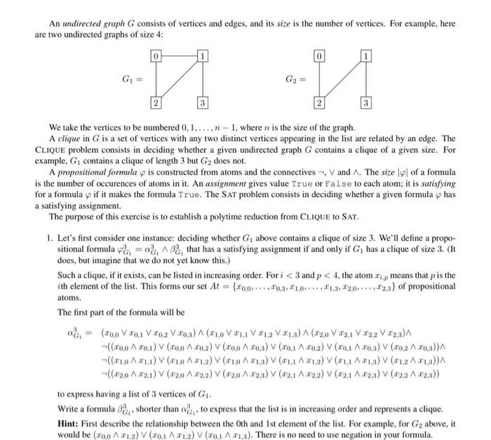 Solved An undirected graph G consists of vertices and edges, | Chegg.com
