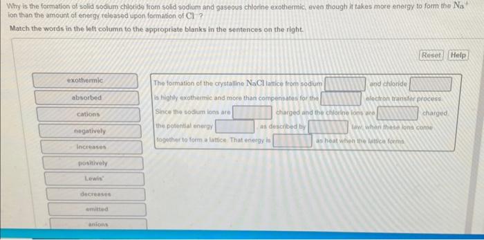 Solved How Does The Ionic Bonding Model Explain The 0385