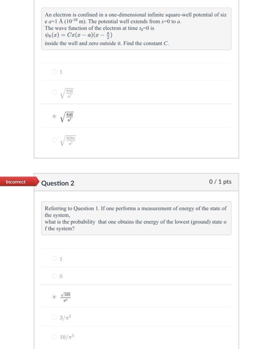 Solved An Electron Is Confined In A One Dimensional Infinite