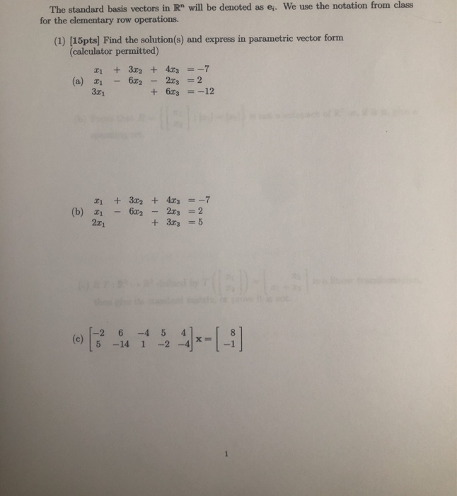 Solved The standard basis vectors in R" will be denoted as | Chegg.com