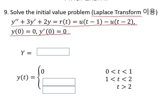 Solved 9. Solve the initial value problem (Laplace Transform | Chegg.com