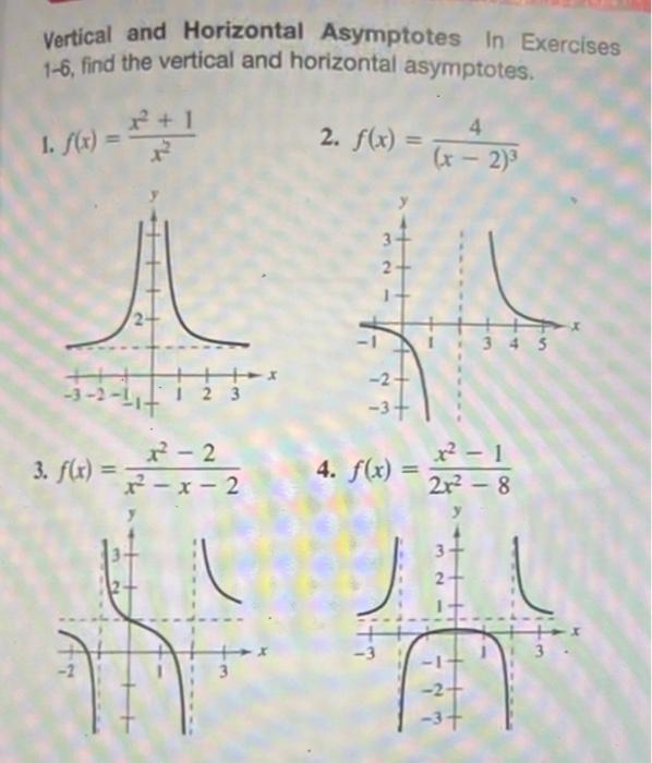 Solved Vertical and Horizontal Asymptotes In Exercises 1-6, | Chegg.com