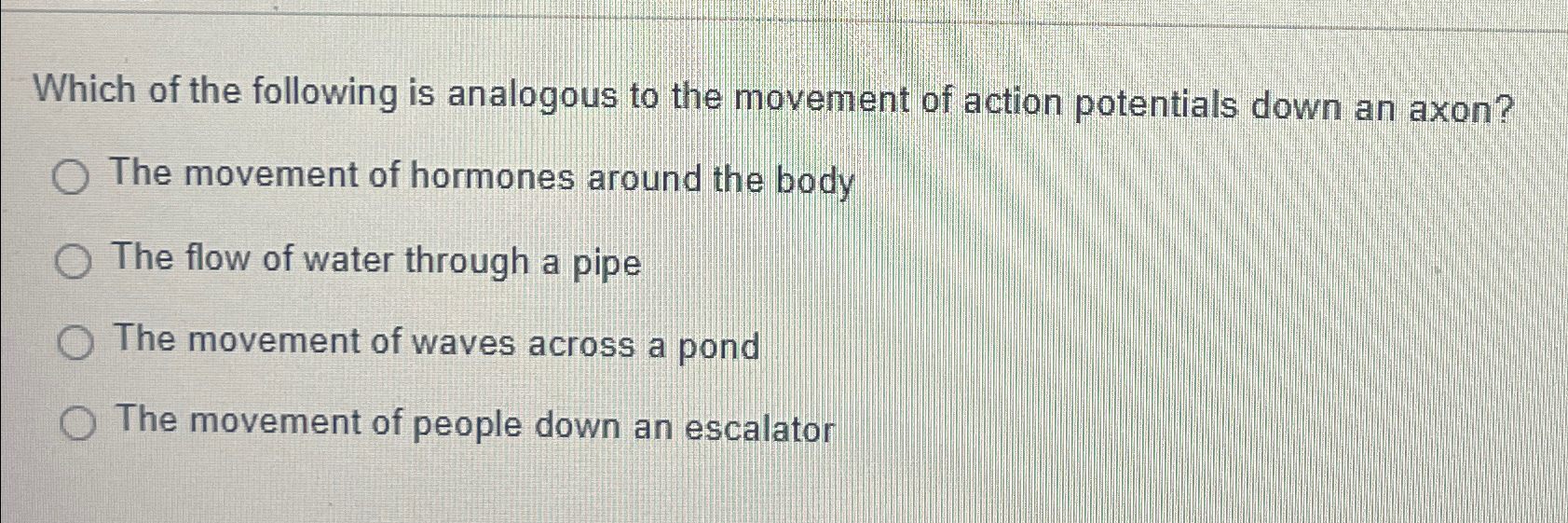 Solved Which of the following is analogous to the movement | Chegg.com