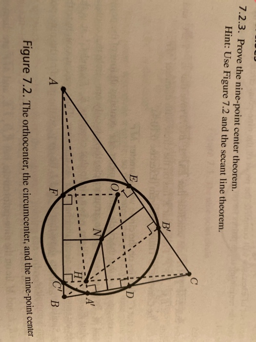 Solved 7.2.3. Prove the nine-point center theorem. Hint: Use | Chegg.com