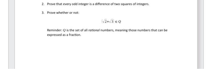 Solved 2. Prove that every odd integer is a difference of | Chegg.com