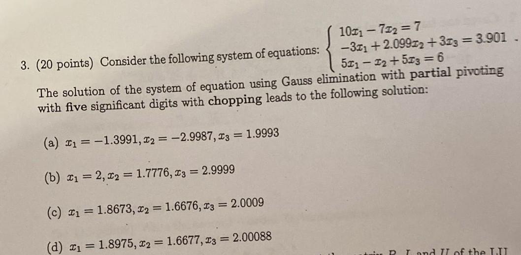 Solved 1021 – 732= 7 3. (20 points) Consider the following | Chegg.com