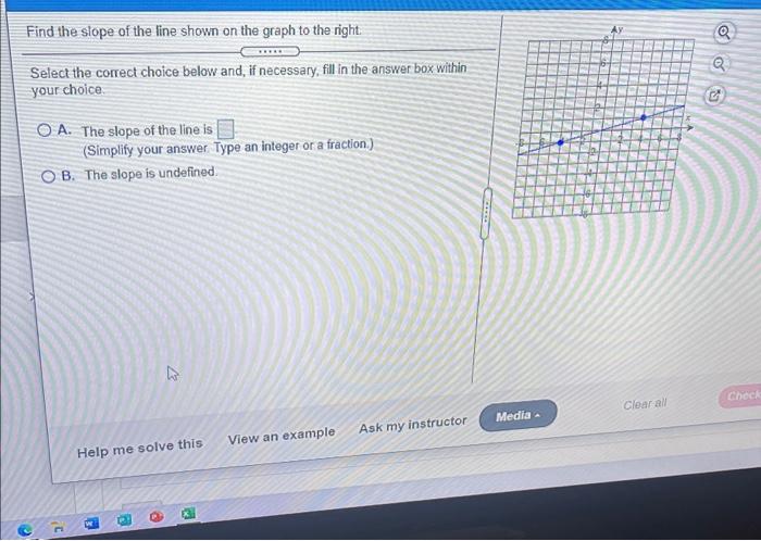 Solved Find the slope of the line shown on the graph to the | Chegg.com