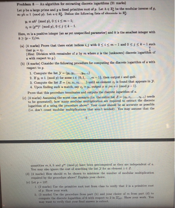 Problem 8 An Algorithm For Extracting Discrete 0011