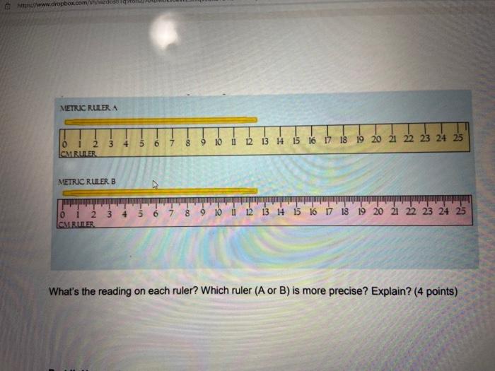 Solved What's the reading on each ruler? Which ruler ( A or | Chegg.com