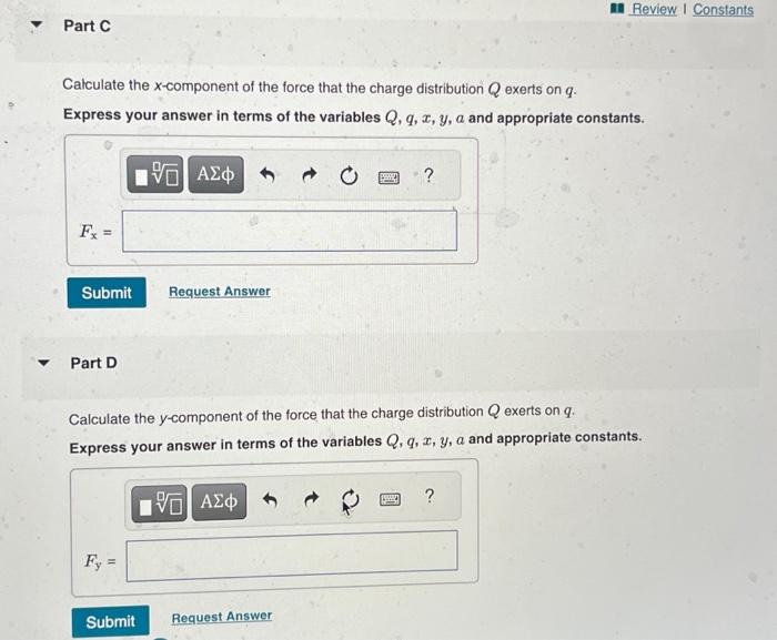 Solved Positive charge Q is distributed uniformly along the | Chegg.com