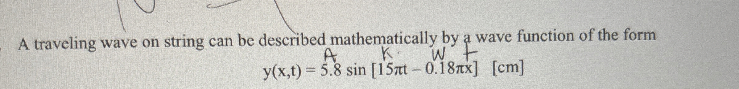 Solved A traveling wave on string can be described | Chegg.com