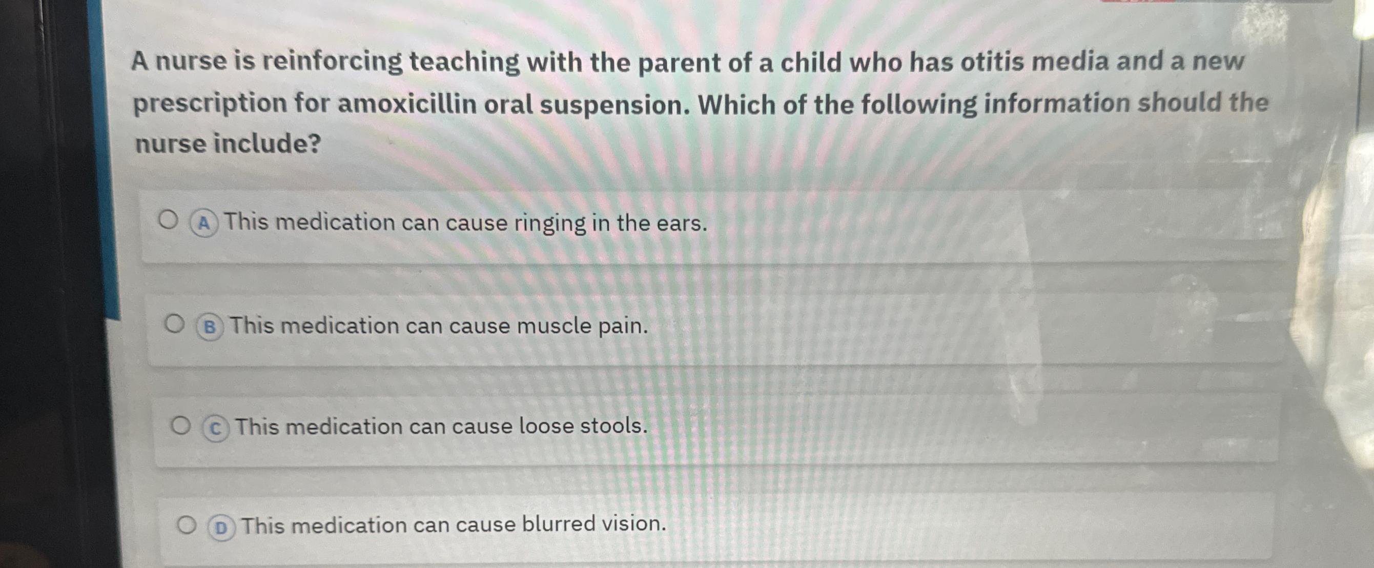 Solved A nurse is reinforcing teaching with the parent of a | Chegg.com