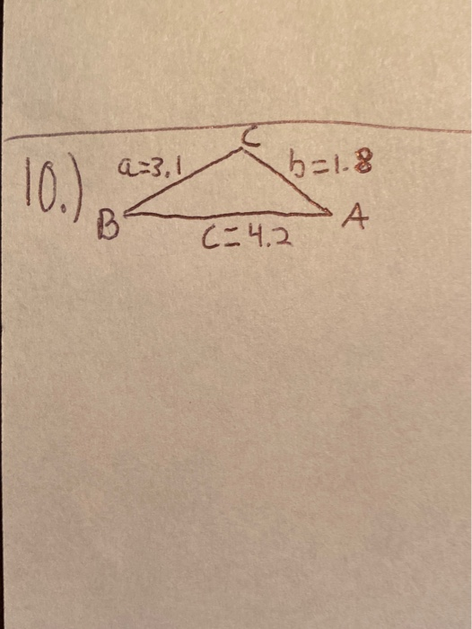 Solved Solve triangle ABC to the given conditions if | Chegg.com