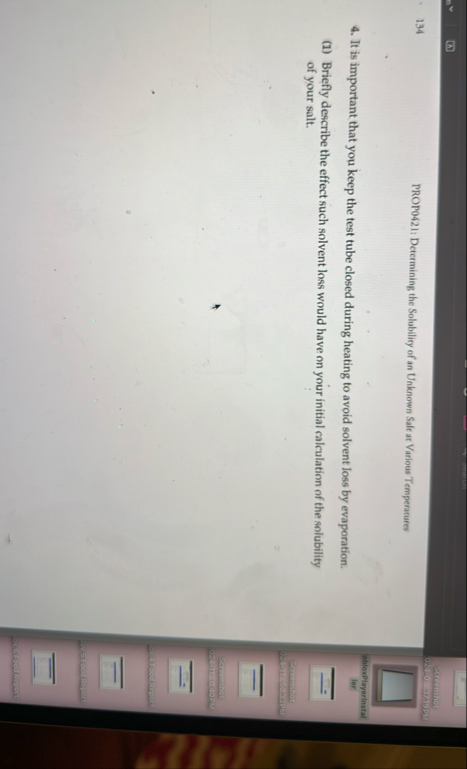 Solved 134PROP0421: Determining the Solubility of an Unknown | Chegg.com