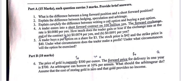 Solved Part A (15 Marks), each question carries 3 marks. | Chegg.com