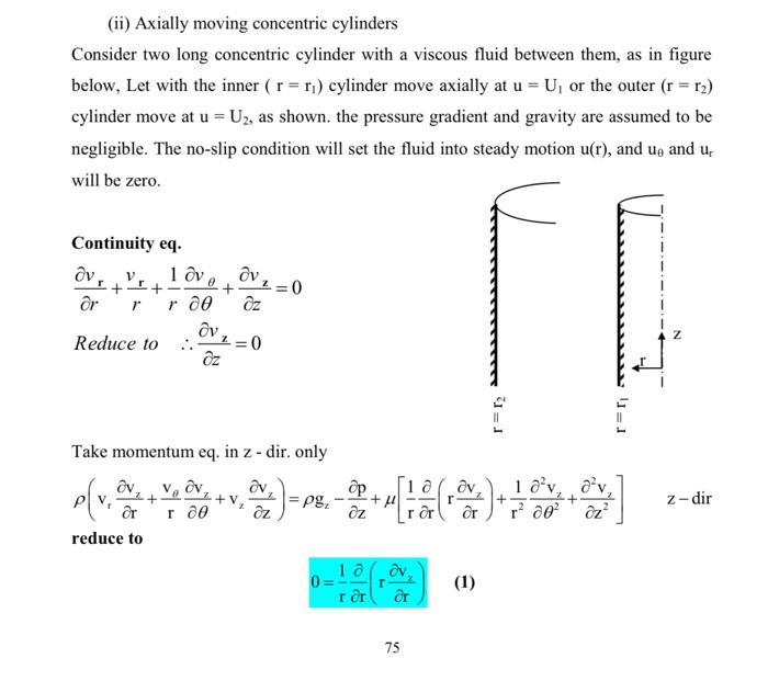 Solved (ii) Axially moving concentric cylinders Consider two | Chegg.com