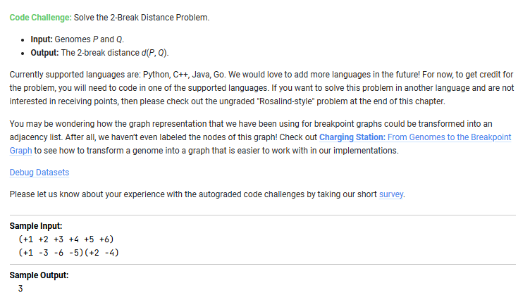 Solved Code Challenge: Solve the 2-Break Distance | Chegg.com