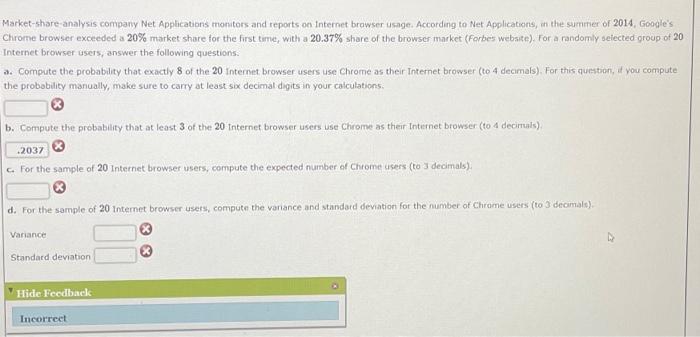 Solved Market-share-analysis company Net Applications | Chegg.com