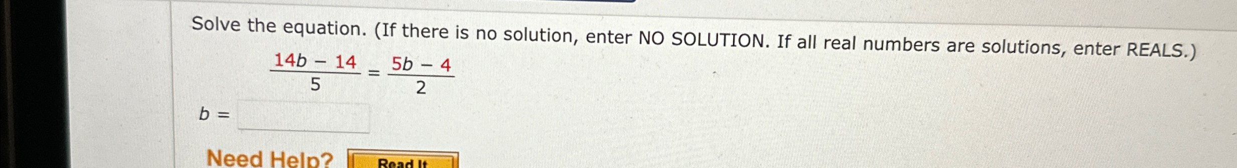 Solved Solve the equation. (If there is no solution, enter | Chegg.com