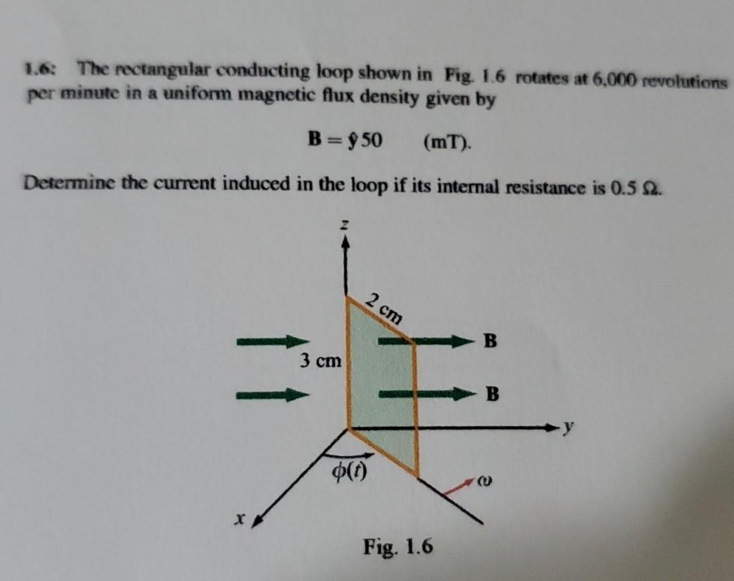 Solved 1.6: The rectangular conducting loop shown in Fig. | Chegg.com